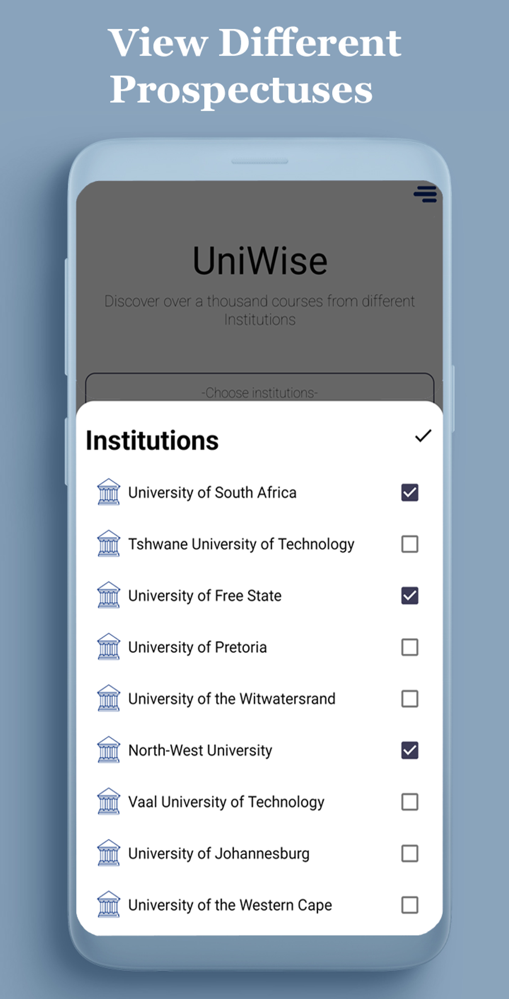 UniWise: Varsity Prospectuses for Android - Download