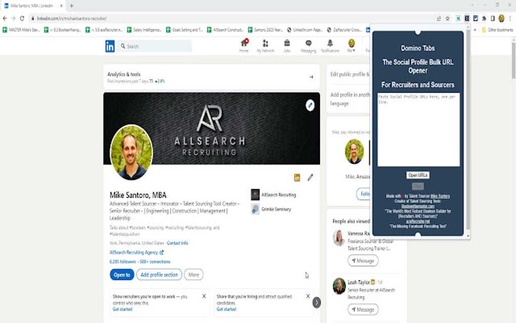 Domino Tabs: Social Profile Bulk URL Opener pour Google Chrome - Extension Télécharger
