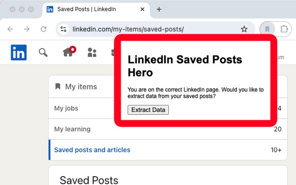 LinkedIn Saved Posts Hero Google Chrome 용 - 확장 프로그램 다운로드