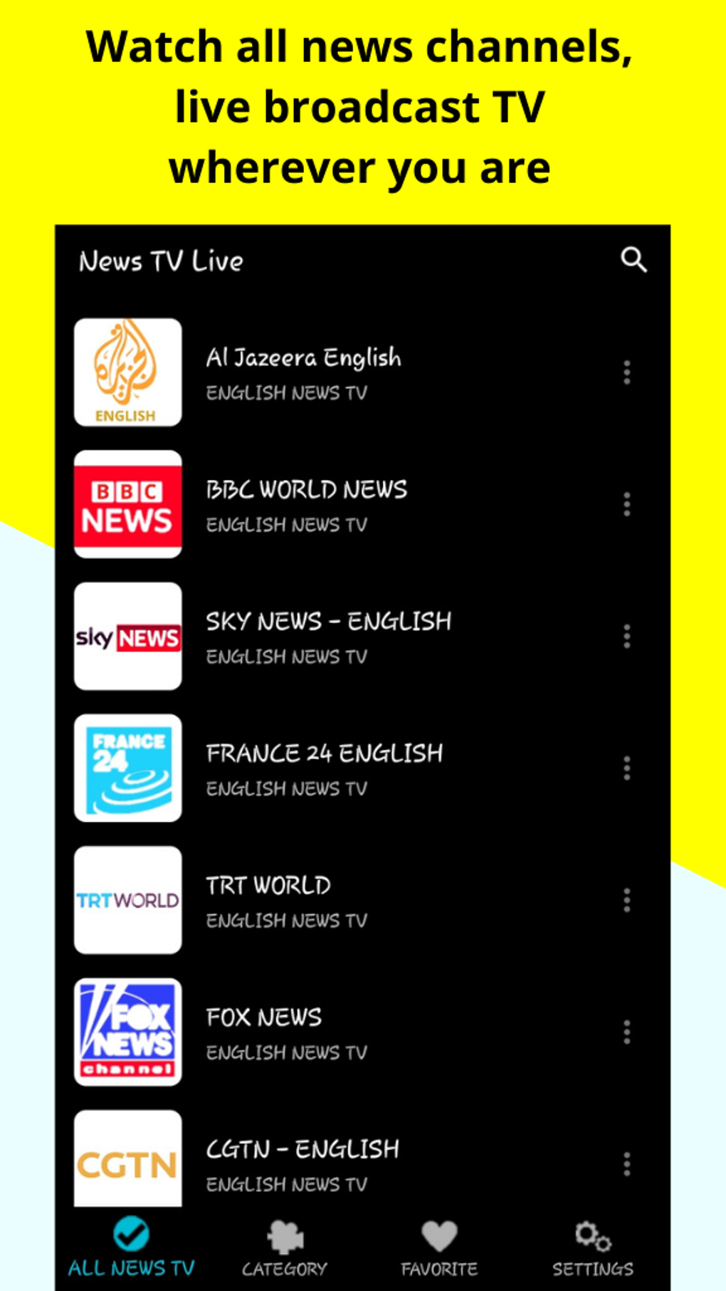 News TV Live - World channels for Android - Download