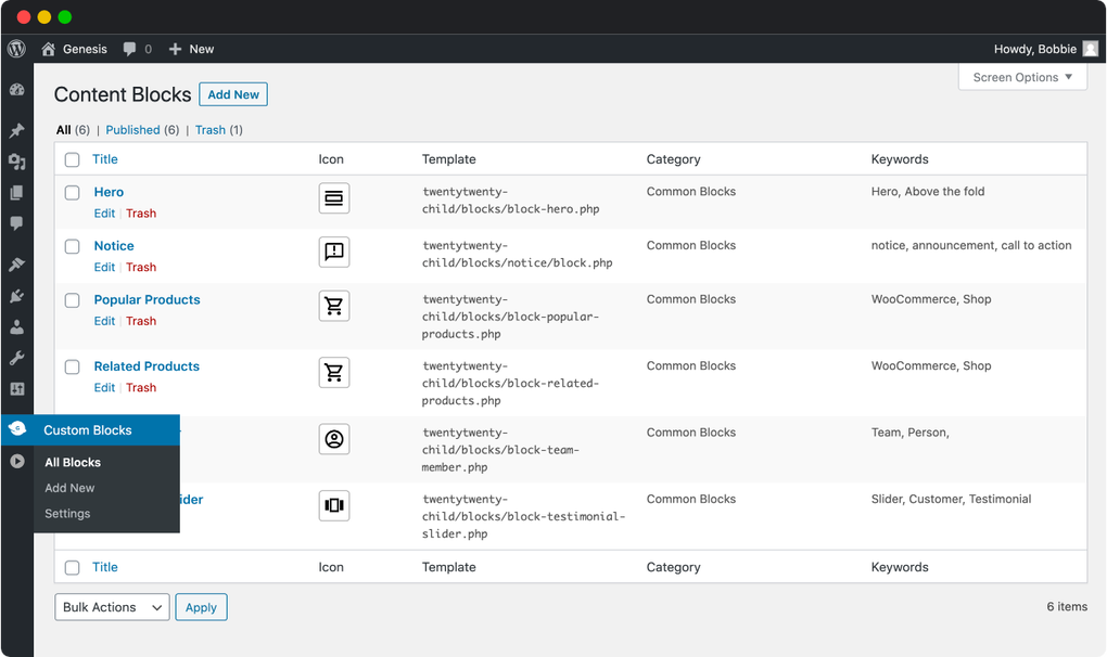 Genesis Custom Blocks para WordPress - Descargar