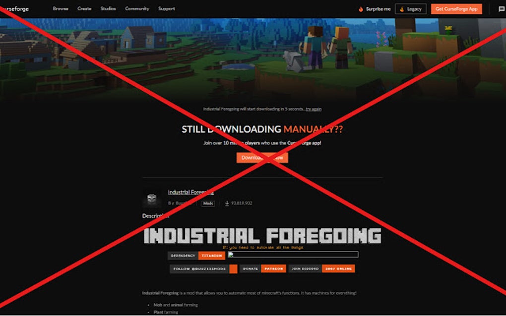 Instant Download for CurseForge Google Chrome 용 - 확장 프로그램 다운로드