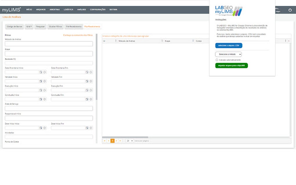 LABGEO - MyLIMS Google Chrome 용 - 확장 프로그램 다운로드