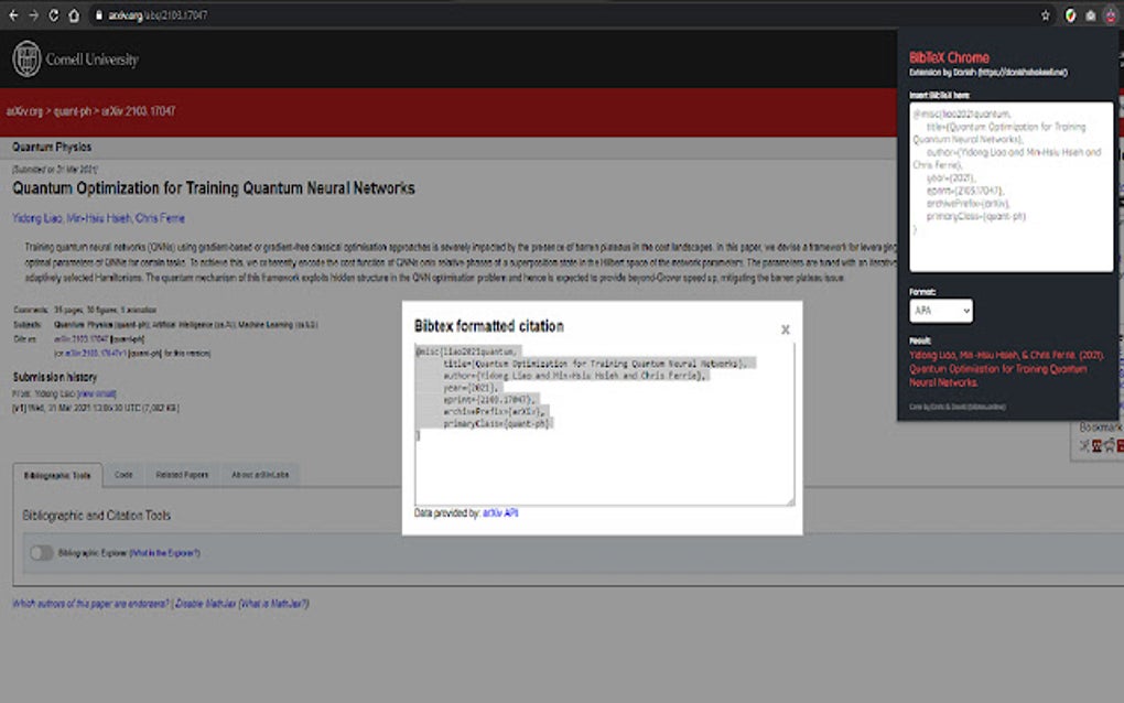 BibTeX Chrome for Google Chrome - Extension Download
