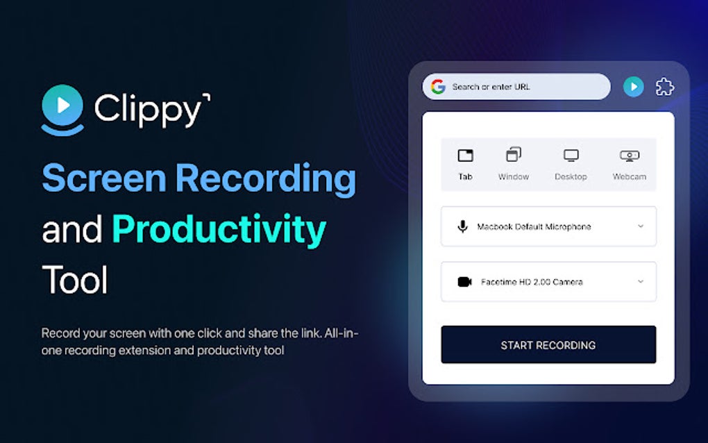 Clippy - Screen Recorder & Productivity Tool für Google Chrome - Erweiterung Download