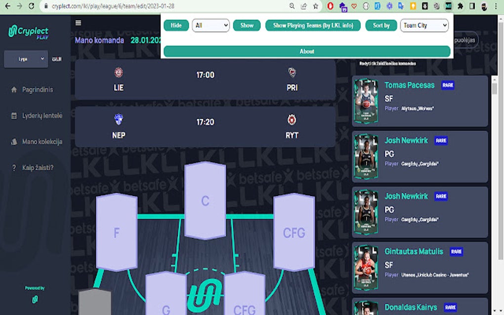 My Team of Cryplect filtering/sorting v0.2 para Google Chrome - Extensión Descargar