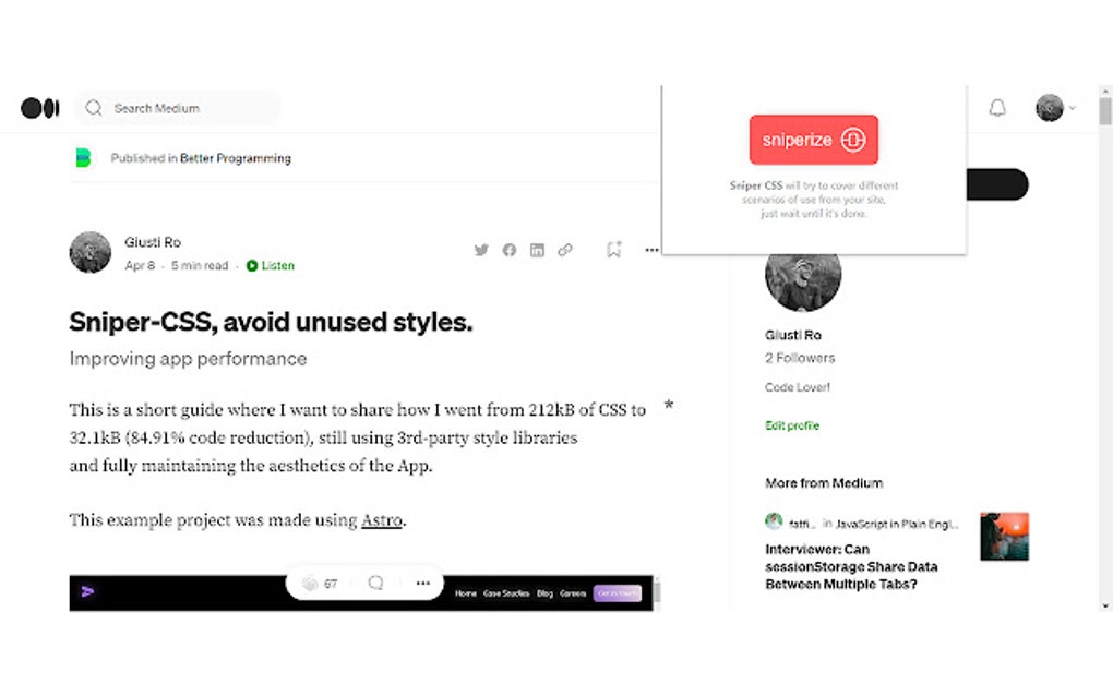 Sniper CSS for Google Chrome - Extension Download