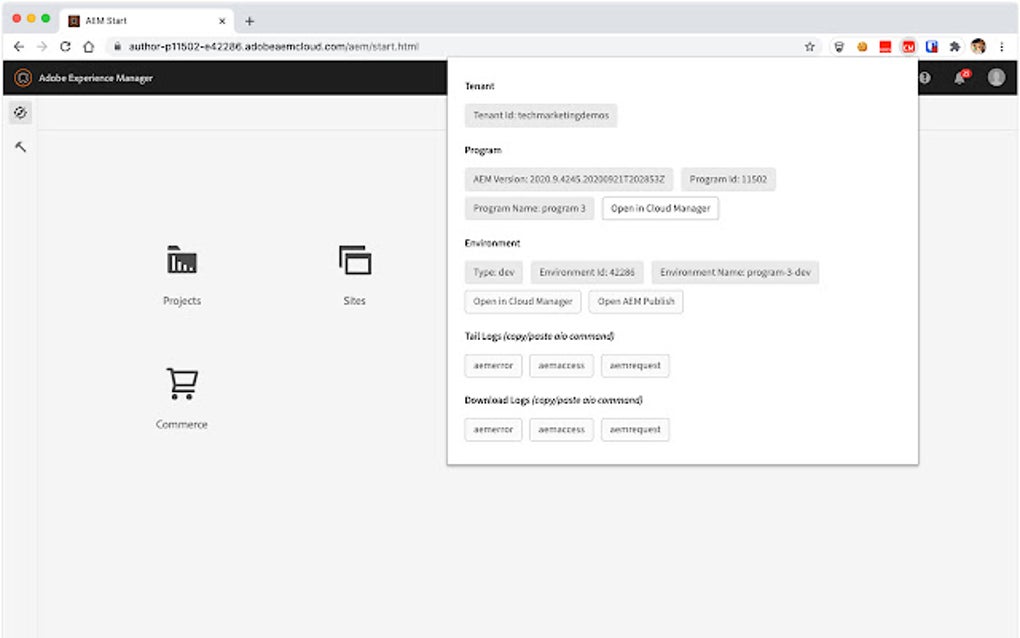 AEM ️ Cloud Manager para Google Chrome - Extensión Descargar