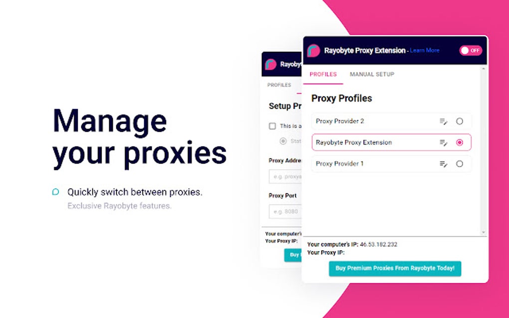 Rayobyte Proxy Switcher - Free Proxy Extension Google Chrome 용 - 확장 프로그램 다운로드