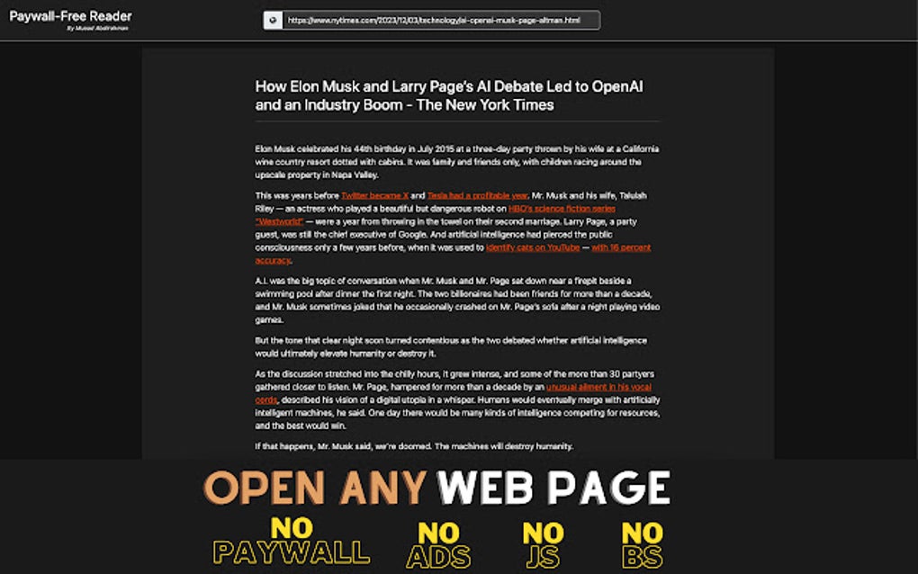 Paywall-Free Reader สำหรับ Google Chrome - ส่วนขยาย ดาวน์โหลด