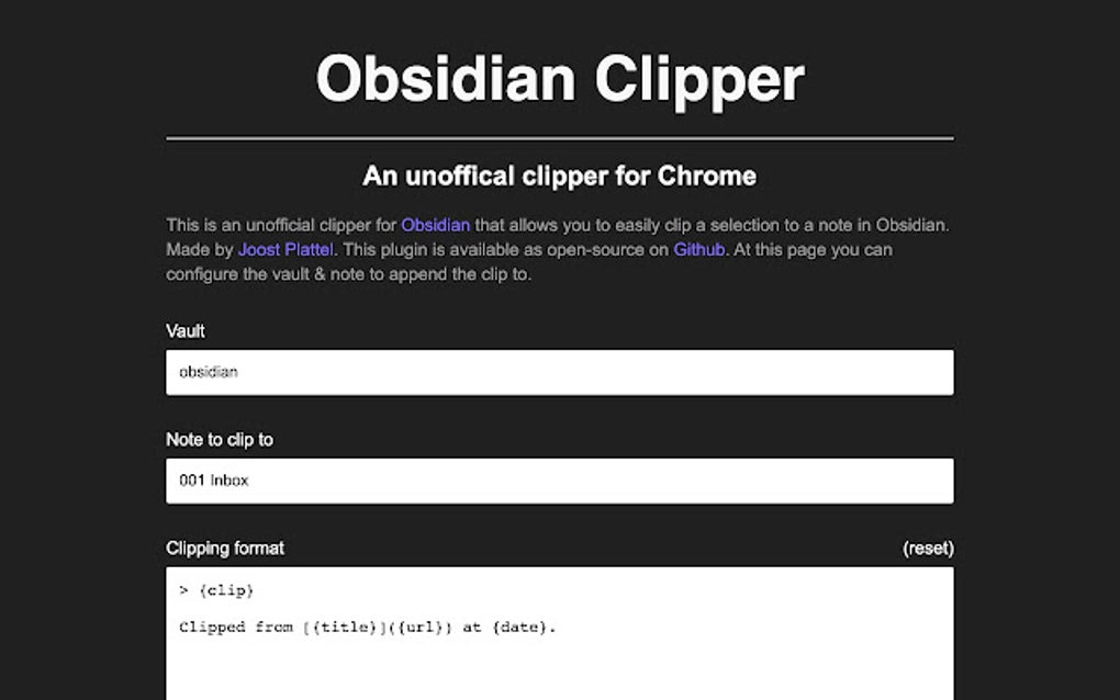 Obsidian Clipper para Google Chrome - Extensión Descargar
