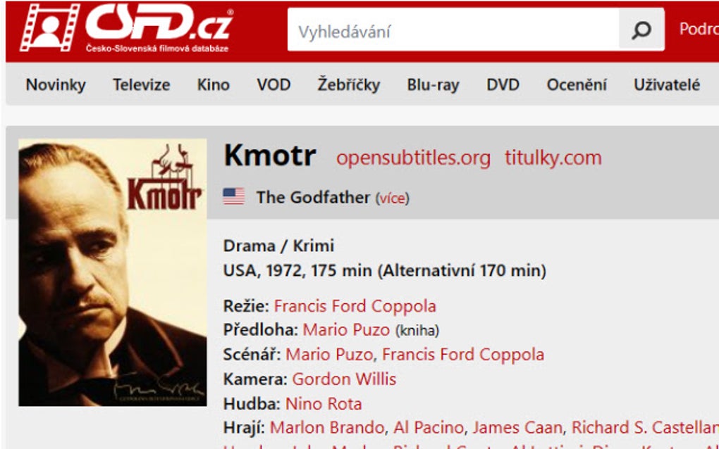 Titulky pro CSFD para Google Chrome - Extensión Descargar