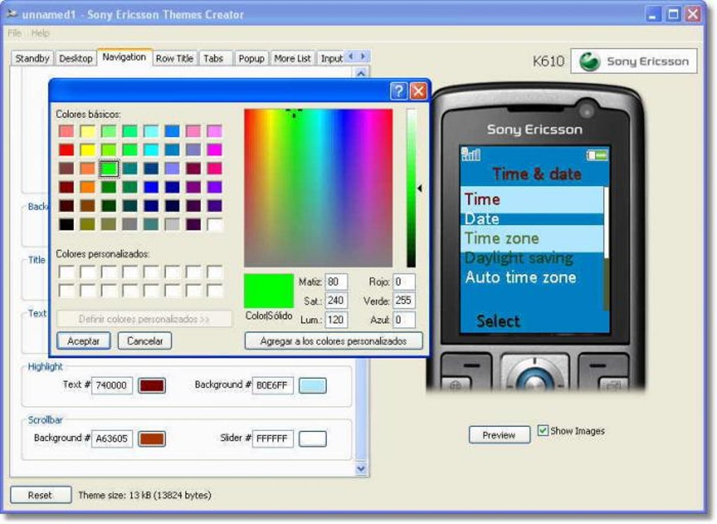 Sony Ericsson Themes Creator - Descargar