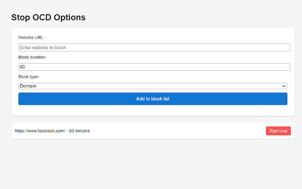Stop OCD for Google Chrome - Extension Download
