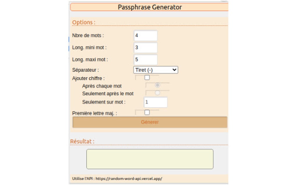 Passphrase generator para Google Chrome - Extensión Descargar