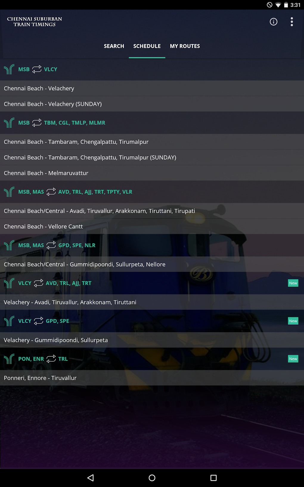 Chennai Suburban Train Timings APK for Android - Download