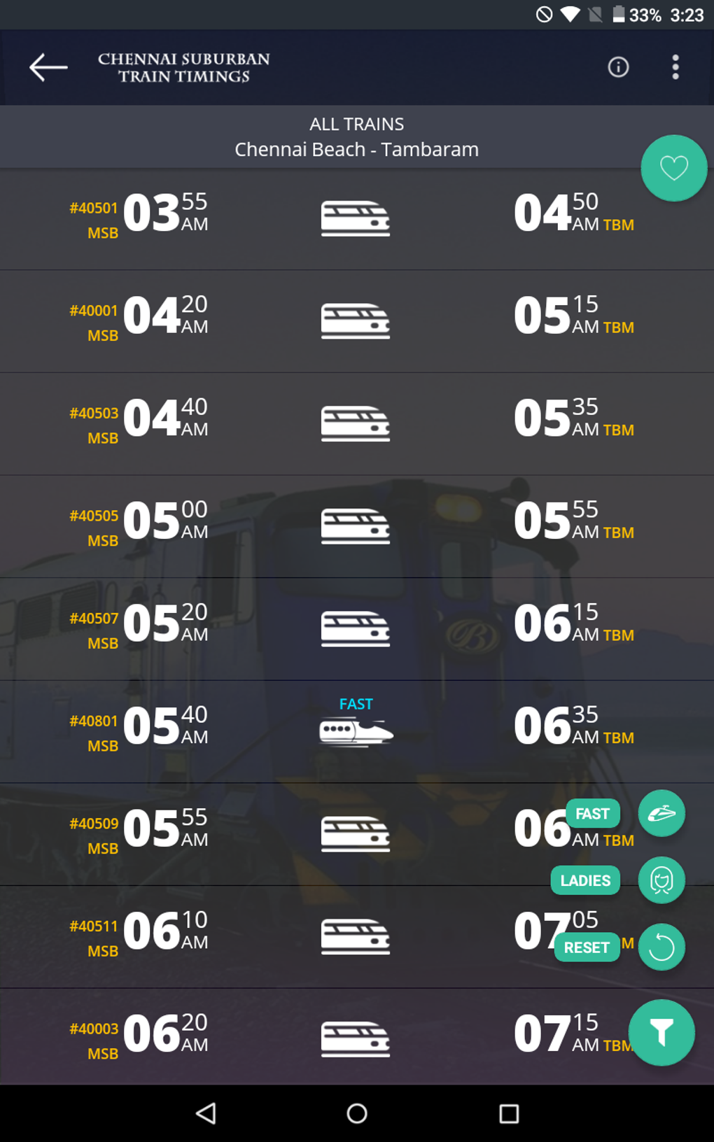 Chennai Suburban Train Timings APK for Android - Download