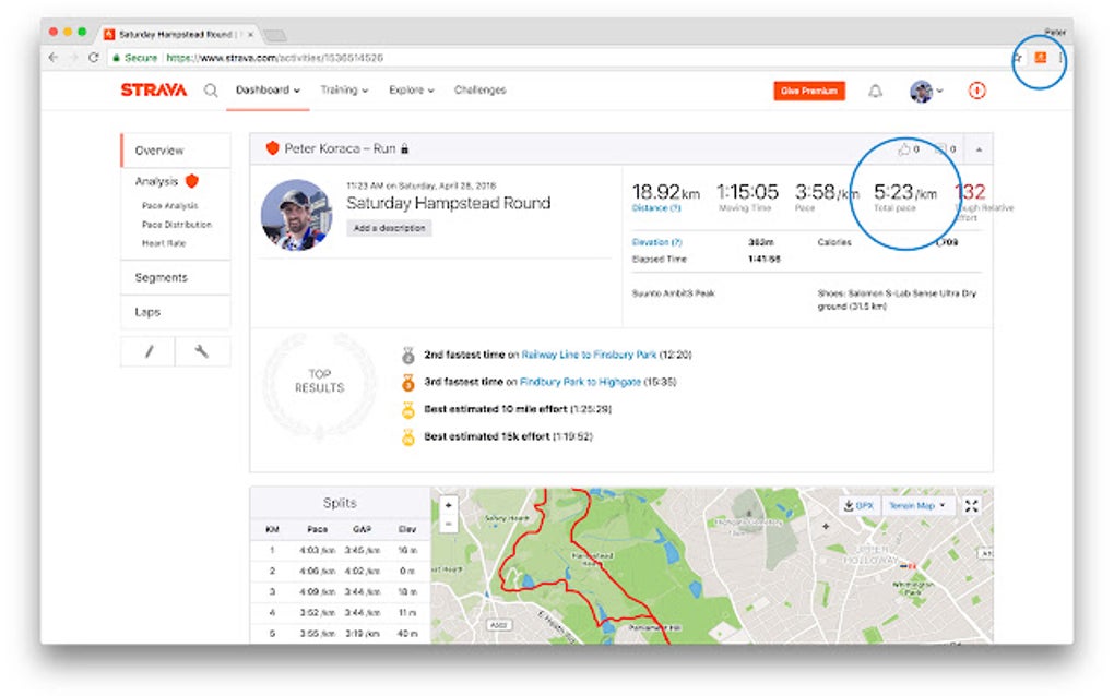 Strava Total Running Pace for Google Chrome - Extension Download