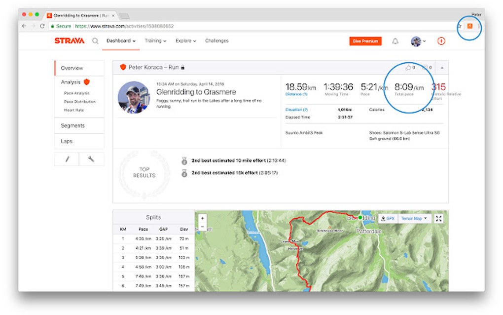 Strava Total Running Pace for Google Chrome - Extension Download