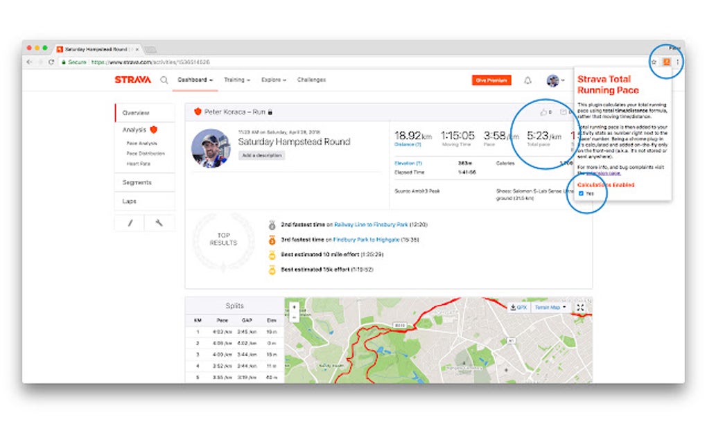 Strava Total Running Pace for Google Chrome - Extension Download