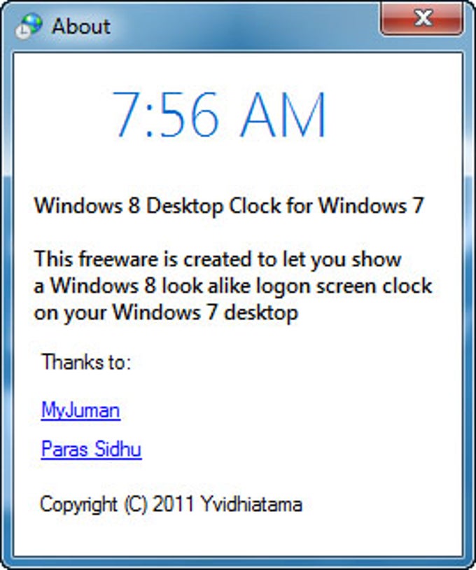Windows 8 Desktop Clock (Windows) - Download