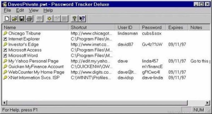 Password Tracker Deluxe - Download