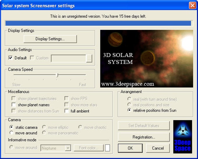 Solar System 3D Screensaver - Download