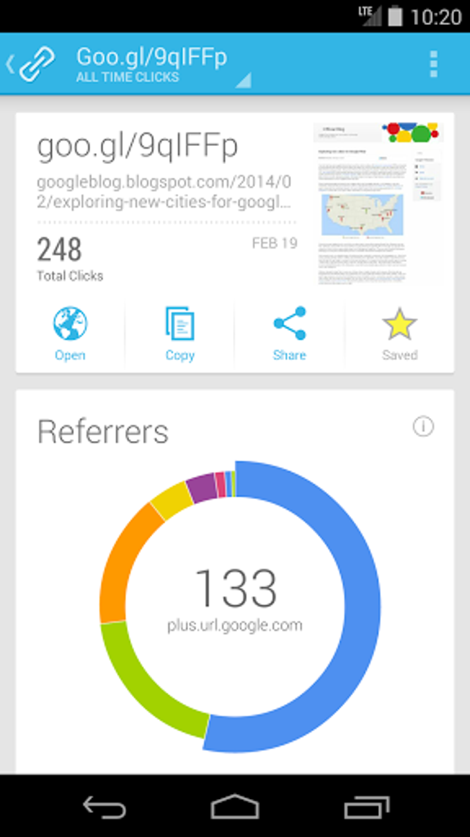 Google URL Shortener para Android - Descargar