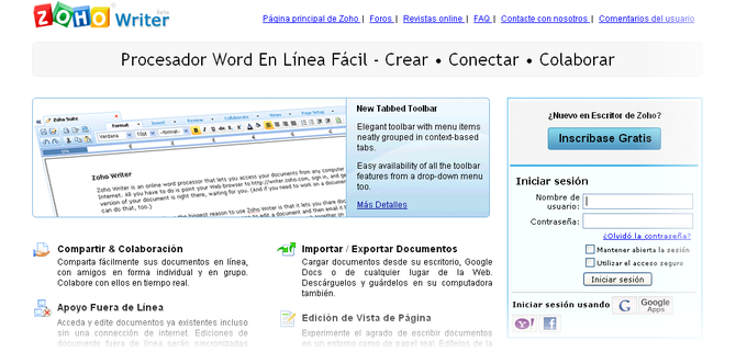 Zoho Writer Online