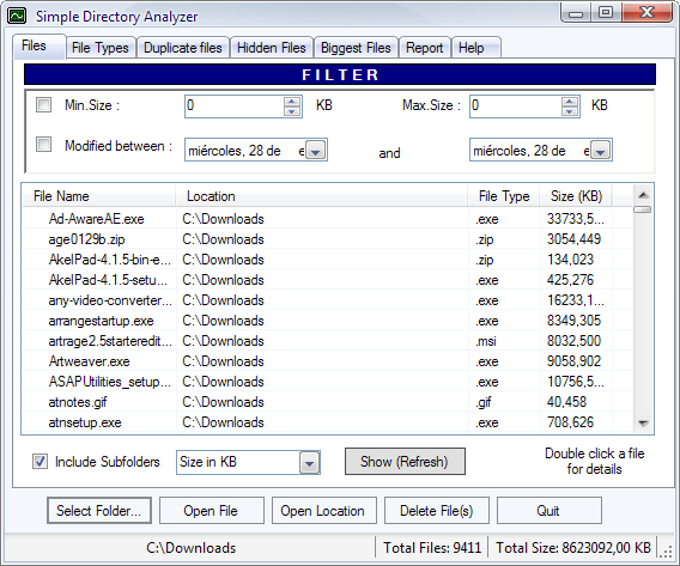 Simple Directory Analyzer - Descargar