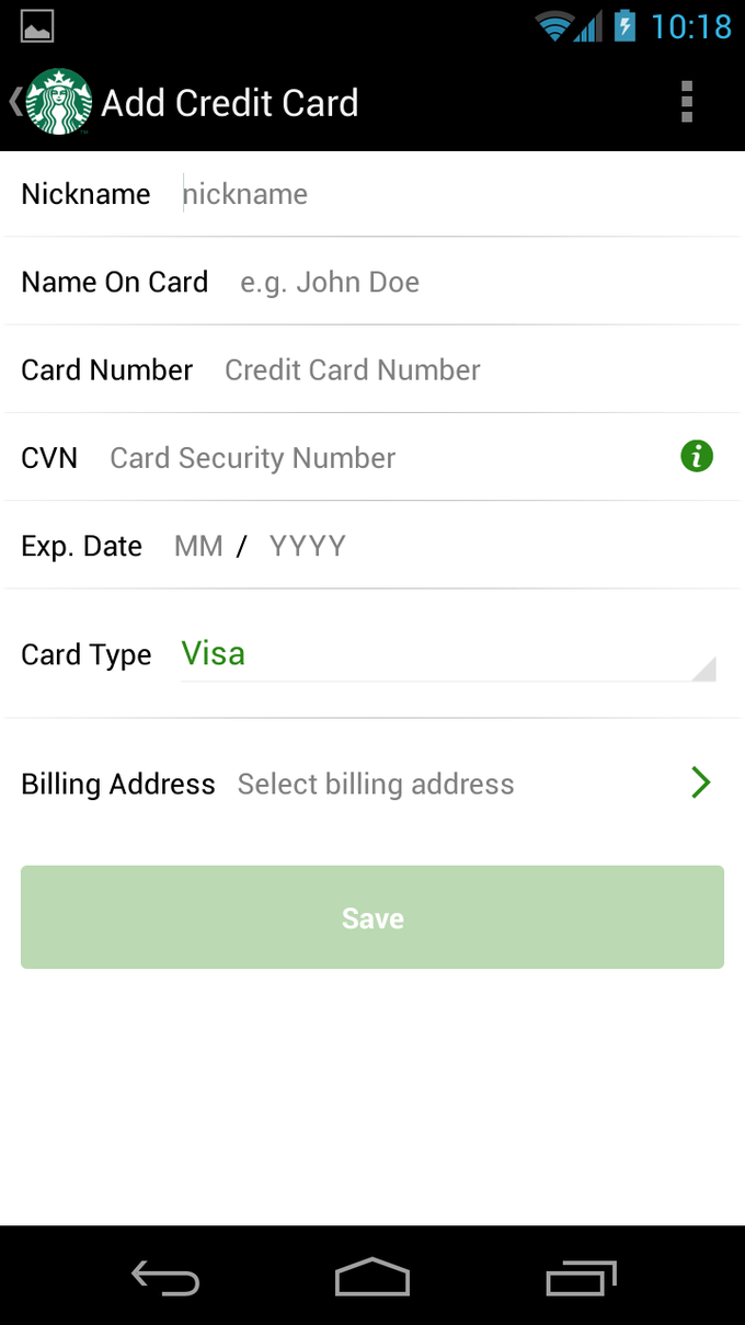 Starbucks para Android - Descargar