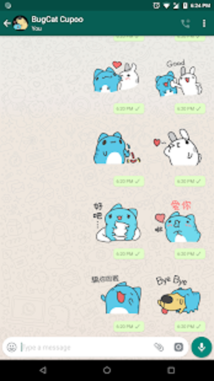 BugCat Capoo - WAStickerApps para Android - Descargar