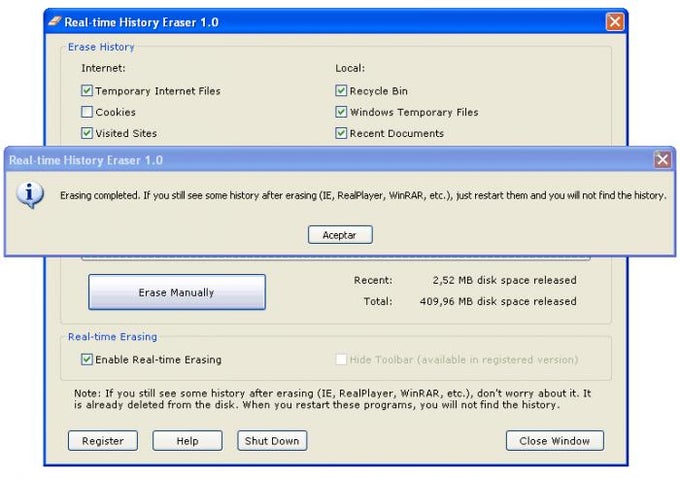 Real-Time History Eraser - Descargar