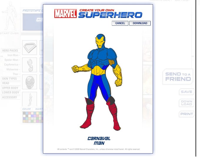 Marvel - Create Your Own SuperHero Online