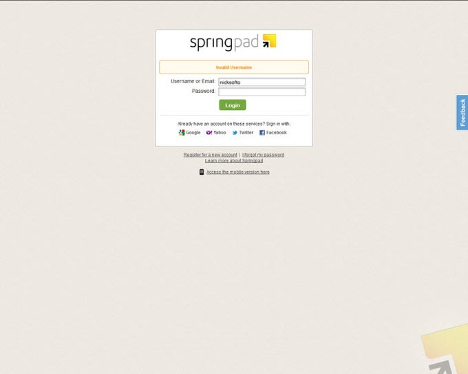 Springpad Online
