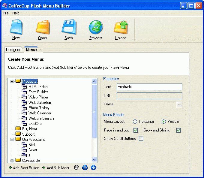 CoffeeCup Flash Menu Builder - Descargar