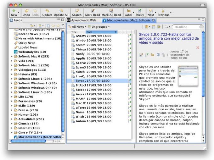 RSSOwl para Mac - Descargar