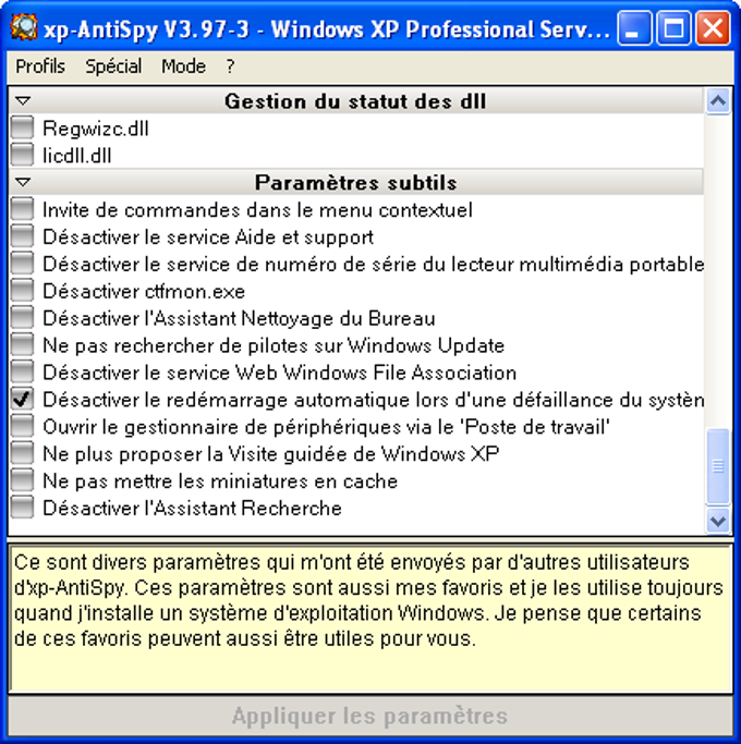 XP-AntiSpy - Télécharger