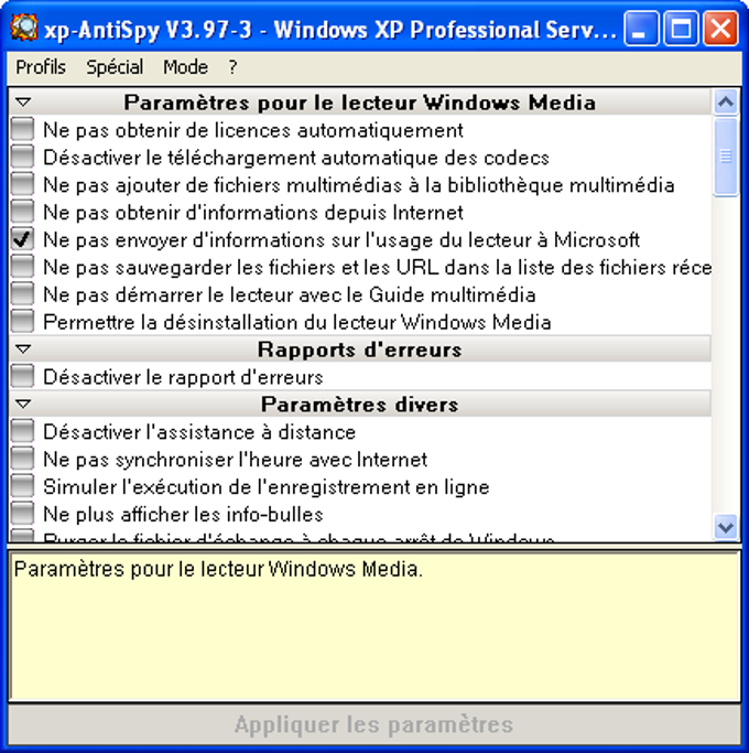 XP-AntiSpy - Télécharger