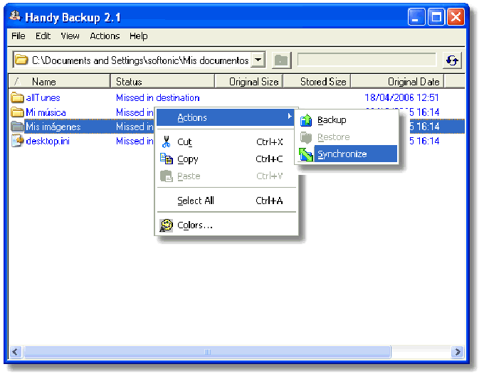 Handy Backup Lite - Descargar