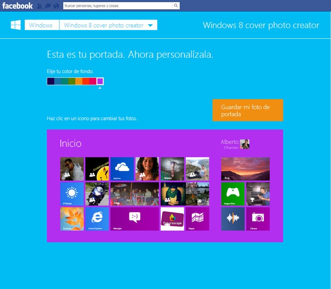 Windows 8 cover photo creator Online