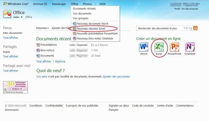 Microsoft Excel Web App Online
