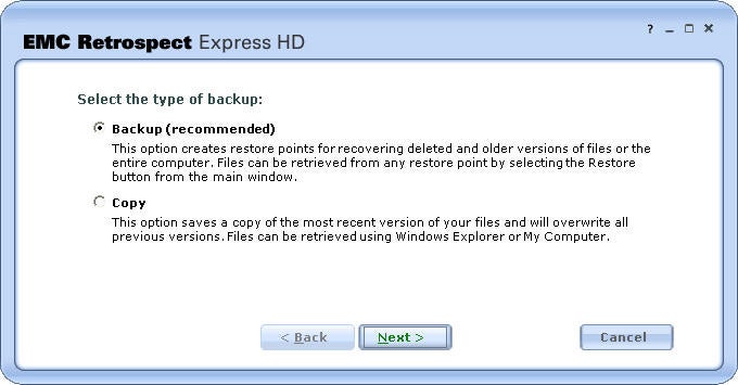 EMC Retrospect Express HD - Télécharger