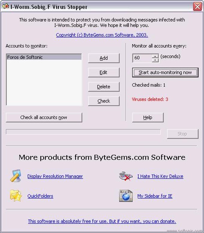 Sobig Virus Stopper - Descargar