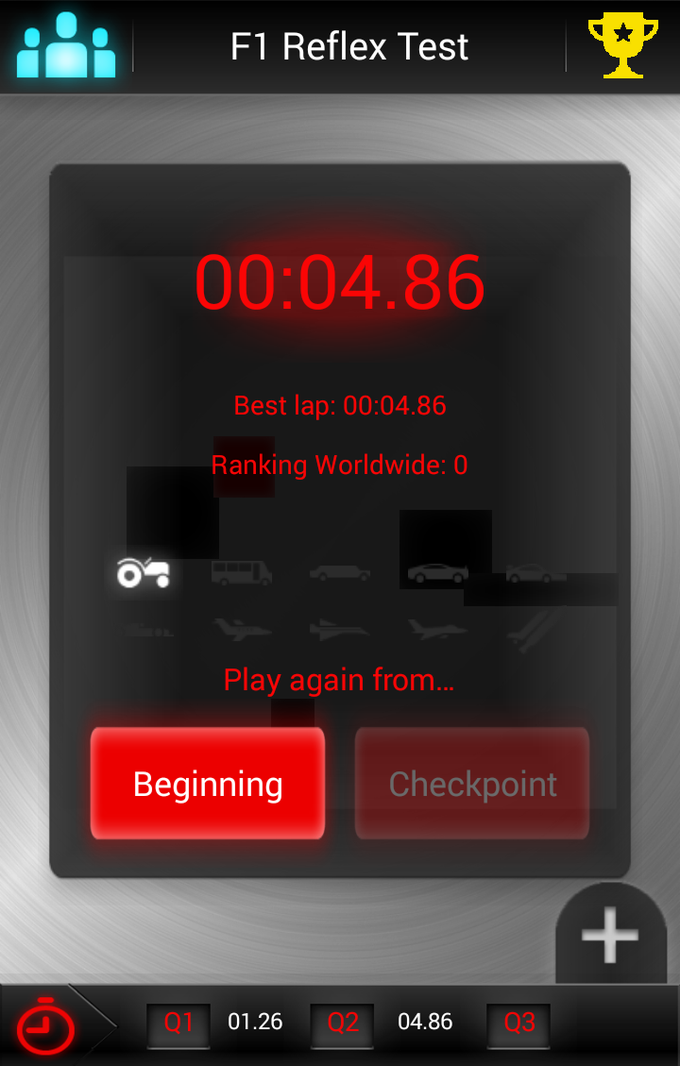 F1 Reflex Test pour Android - Télécharger