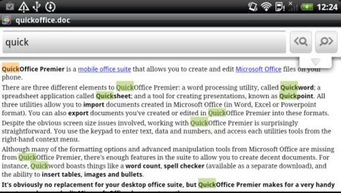 Quickoffice para Android - Descargar