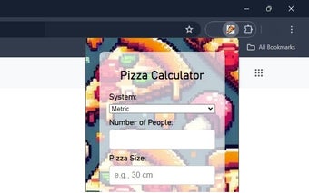 Pizza Calculator para Google Chrome - Extensión Descargar