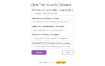 Sprint Team Capacity Calculator para Google Chrome - Extensión Descargar