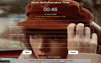 Taylor Swift Pomodoro Timer per Google Chrome - Estensione Download