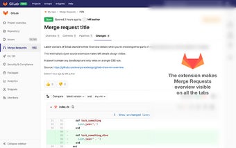 Show MR overview in Gitlab for Google Chrome - Extension Download